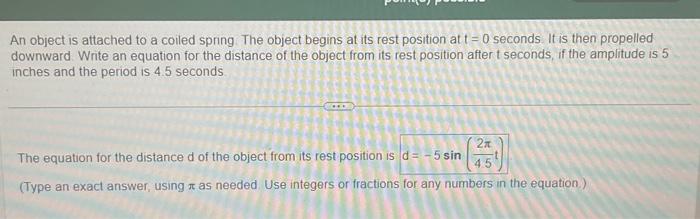 Solved An object is attached to a coiled spring. The object | Chegg.com