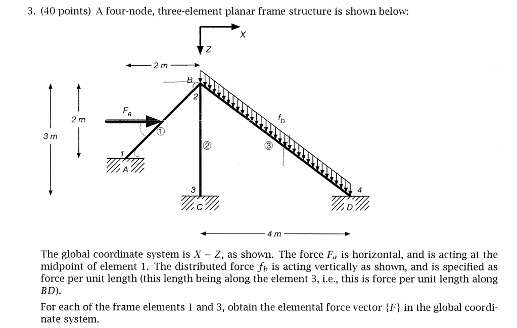Solved ( 40 ﻿points) ﻿A four-node, three-element planar | Chegg.com