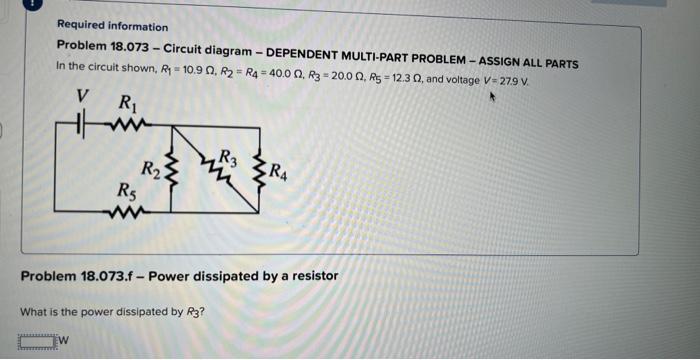 Solved Required information Problem 18.073 - Circuit diagram | Chegg.com