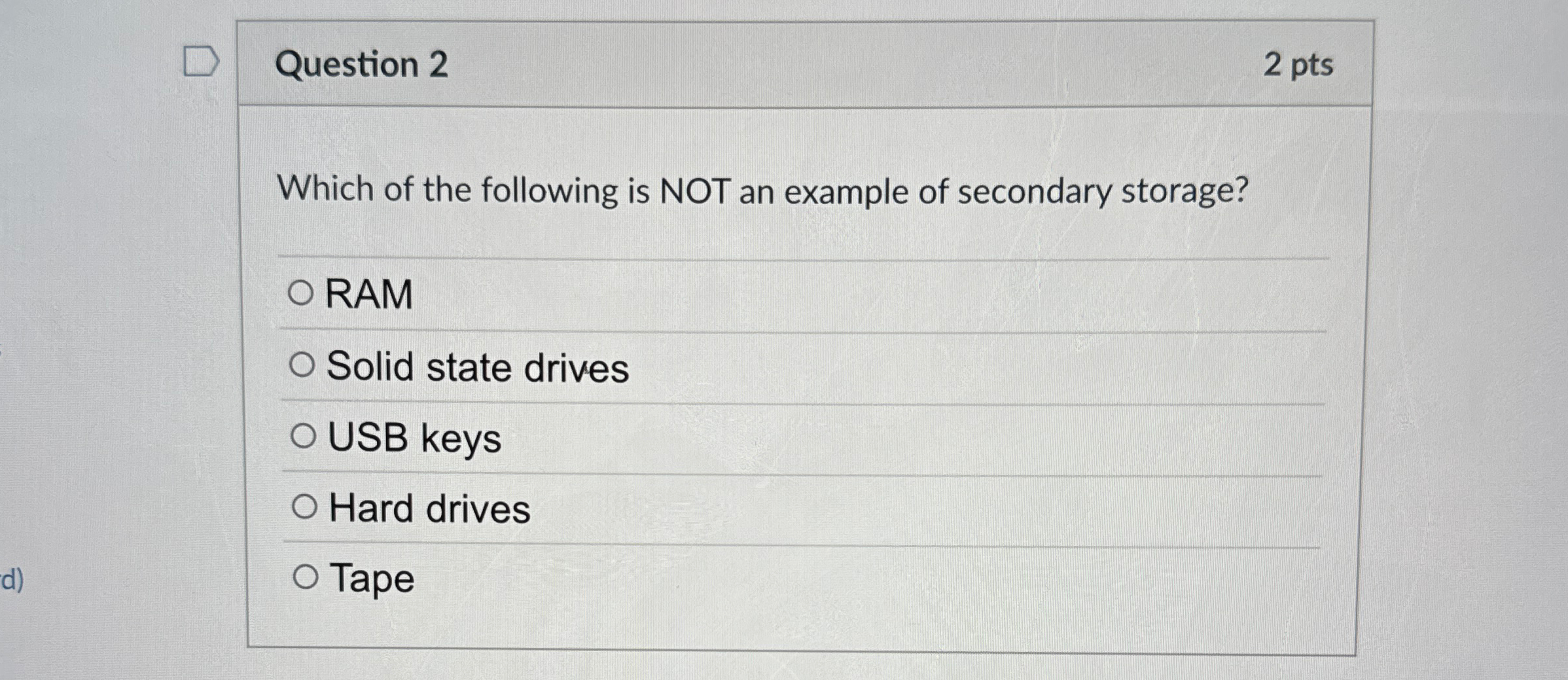 Solved Question 22 ﻿ptsWhich of the following is NOT an | Chegg.com