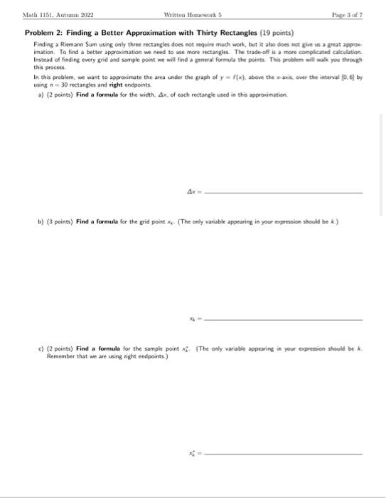 Solved Problem 2 Finding A Better Approximation With Thirty 4114
