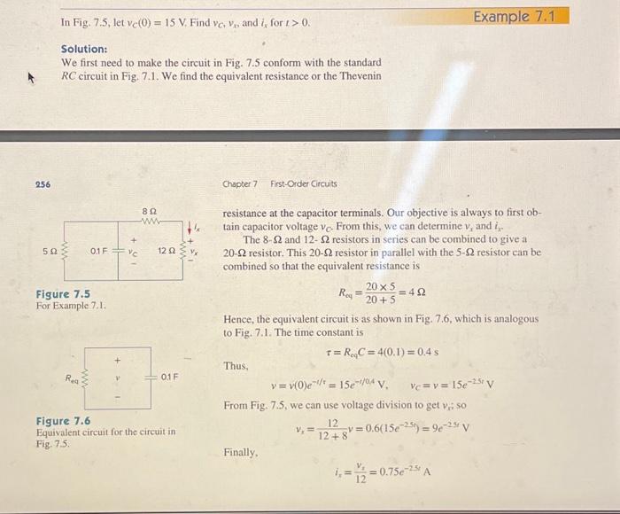 Solved 1)Draw schematic for Example 7.1. This is Transient | Chegg.com
