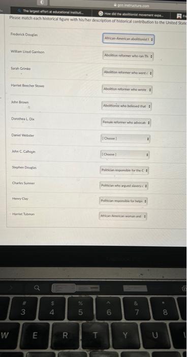 Picase matche eachi historical figure with his her | Chegg.com