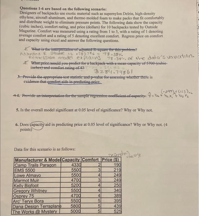 Solved Questions 1-6 are based on the following scenario: | Chegg.com