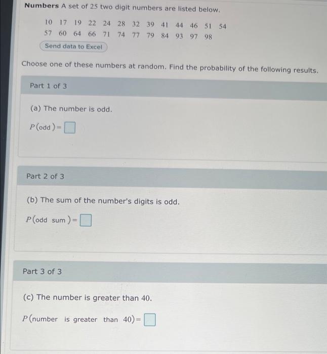 Solved Numbers A set of 25 two digit numbers are listed | Chegg.com Solved Numbers A set of 25 two digit numbers are listed | Chegg.com