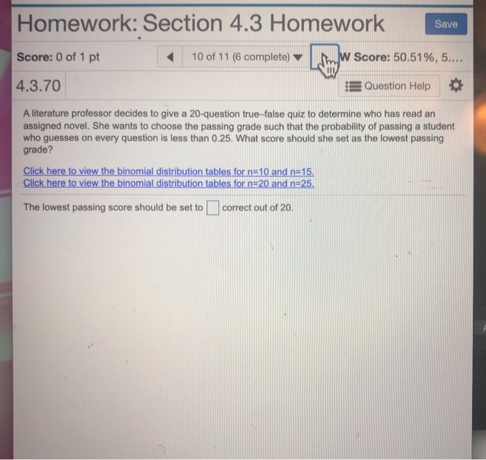 Solved Homework Section 4 3 Homework Save Score 0 Of 1 Pt