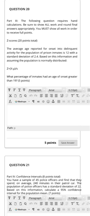 Solved QUESTION 20 Partill: The following question requires | Chegg.com