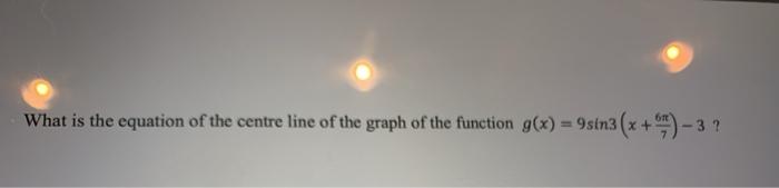 Solved What is the equation of the centre line of the graph | Chegg.com