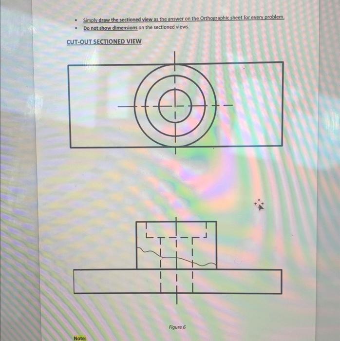 Solved - Simply draw the sectioned view as the answer on the | Chegg.com