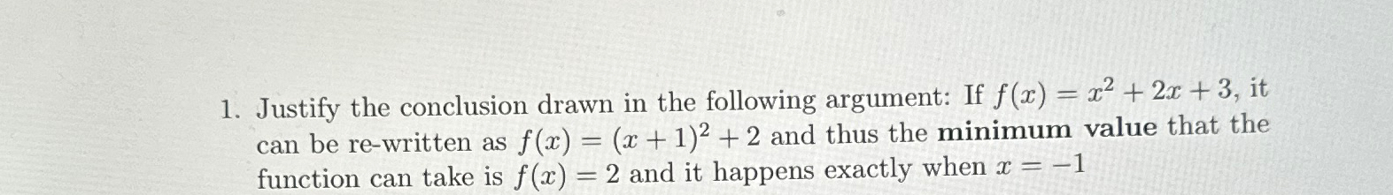 Solved Justify the conclusion drawn in the following | Chegg.com