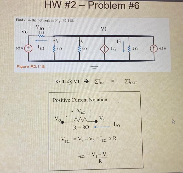 Solved HW #2 - Problem #6 Find I1 in the network in Fig. | Chegg.com