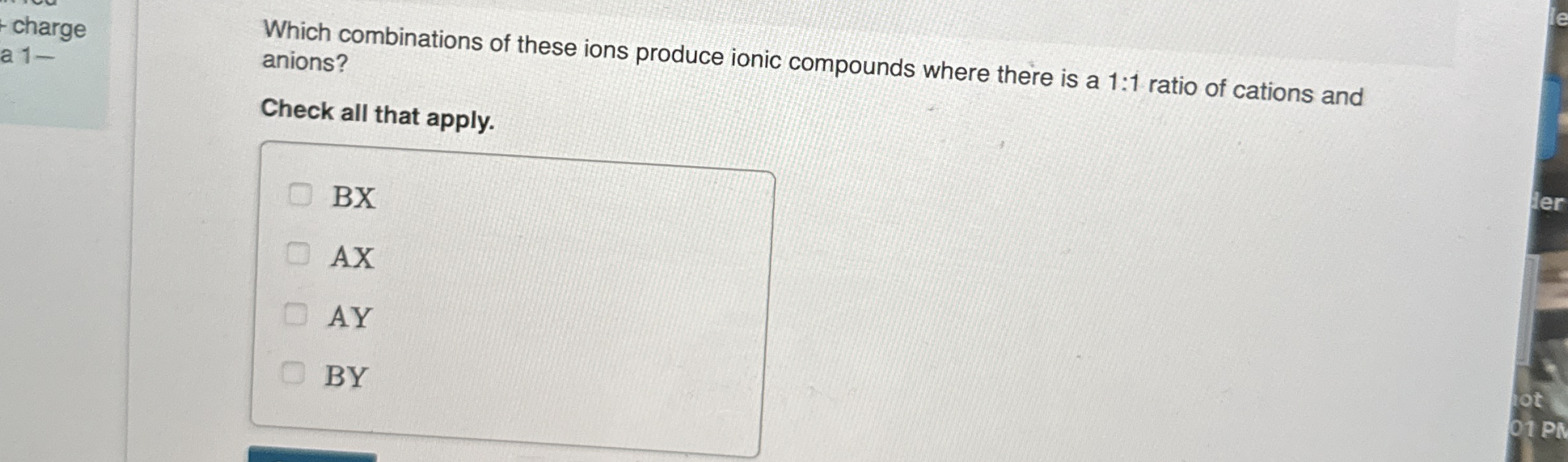 chargeWhich combinations of these ions produce ionic | Chegg.com