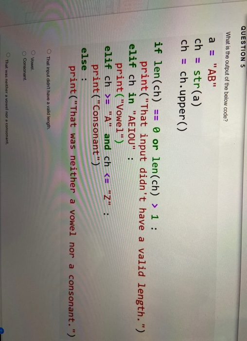 Solved QUESTION 4 Consider the following Python code | Chegg.com