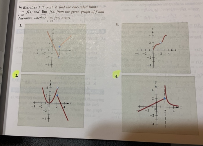 Solved In Exercises / through 4, find the one-sided limits | Chegg.com