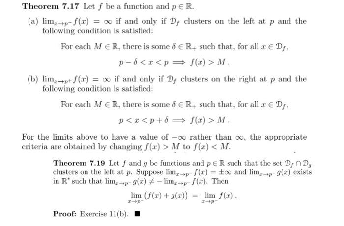 Solved Theorem 7.7 Let f and gbe functions and pe R such | Chegg.com