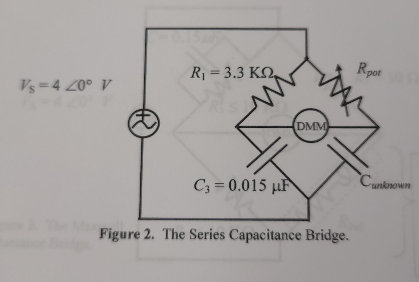 Solved 1. For the Capacitance Bridge in Figure 2, calculate | Chegg.com