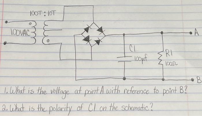 Solved 1. What is the voltage at point A with reference to | Chegg.com