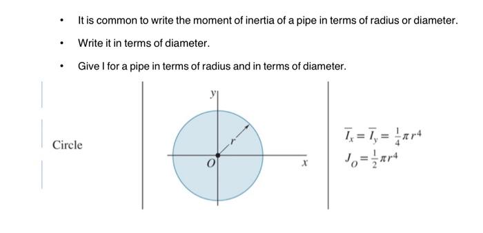 Solved - It is common to write the moment of inertia of a | Chegg.com