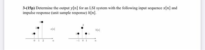 Solved 3-(15p) Determine the output y[n] for an LSI system | Chegg.com