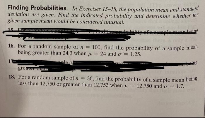 Solved Finding Probabilities In Exercises 15-18, the | Chegg.com