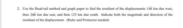 Solved 2. Use the Head-tail method and graph paper to find | Chegg.com