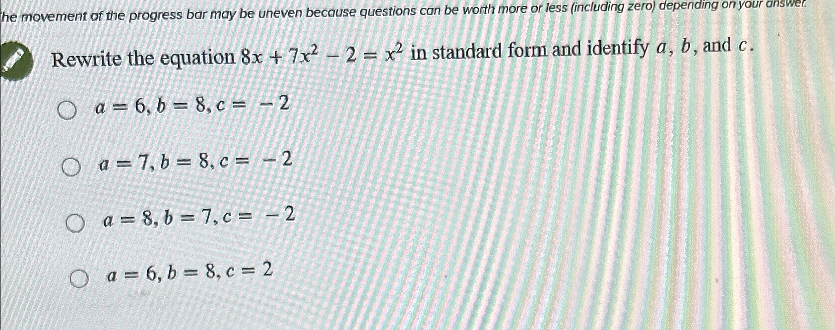 Solved he movement of the progress bar may be uneven because | Chegg.com