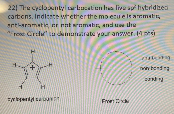 Solved 22) The cyclopentyl carbocation has five sp2 | Chegg.com