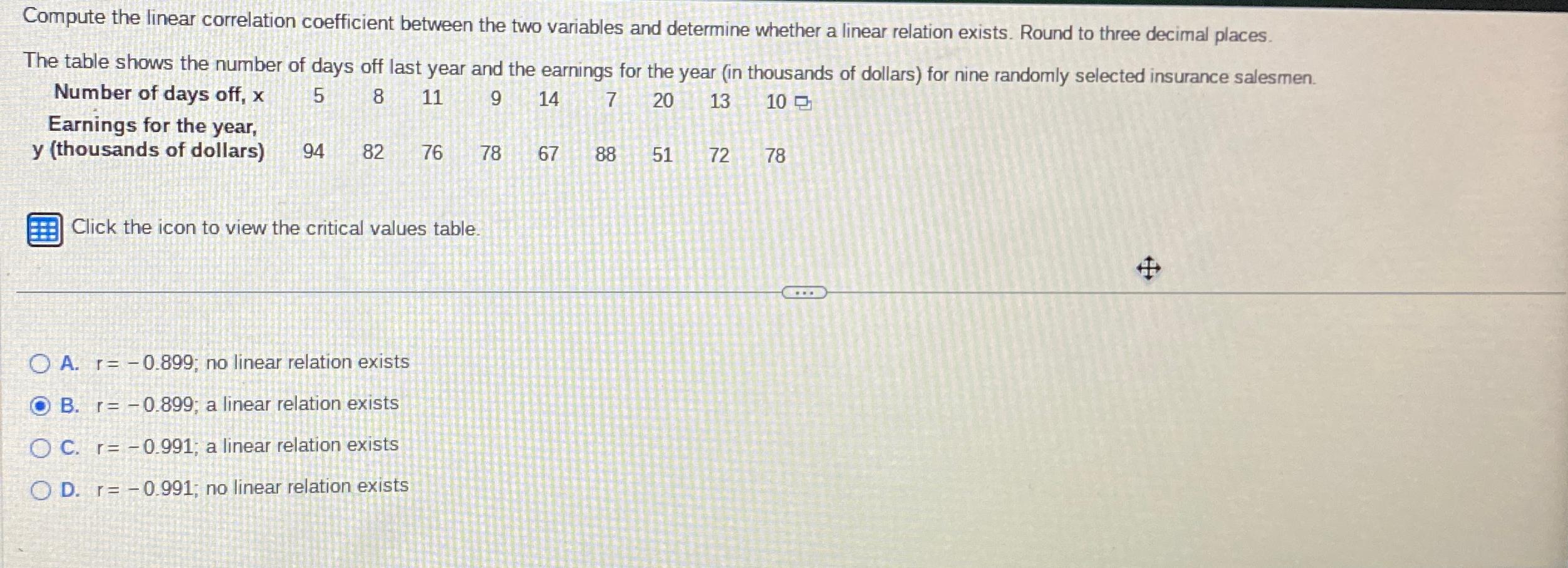 Solved Compute the linear correlation coefficient between | Chegg.com