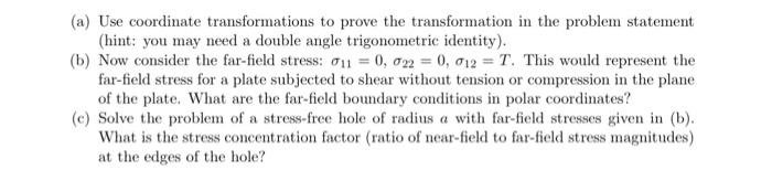 Solved In class, we saw that the far-field stress boundary | Chegg.com
