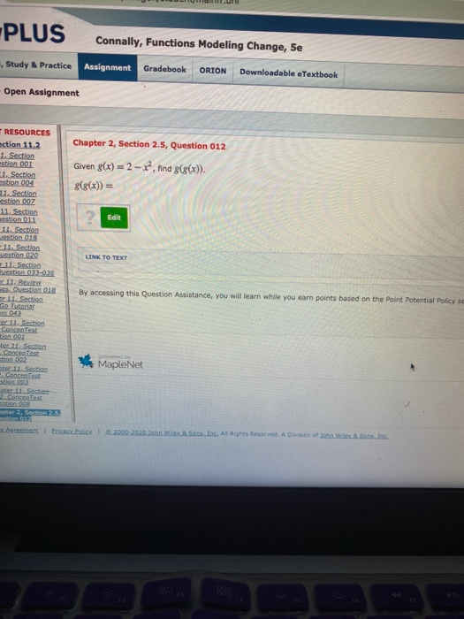 Solved PLUS Connally, Functions Modeling Change, 5e Study & | Chegg.com