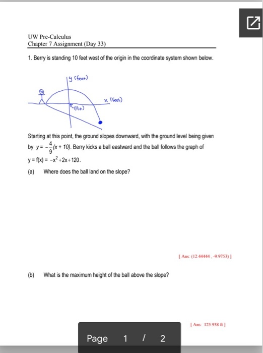 Solved UW Pre-Calculus Chapter 7 Assignment (Day 33) 1. | Chegg.com