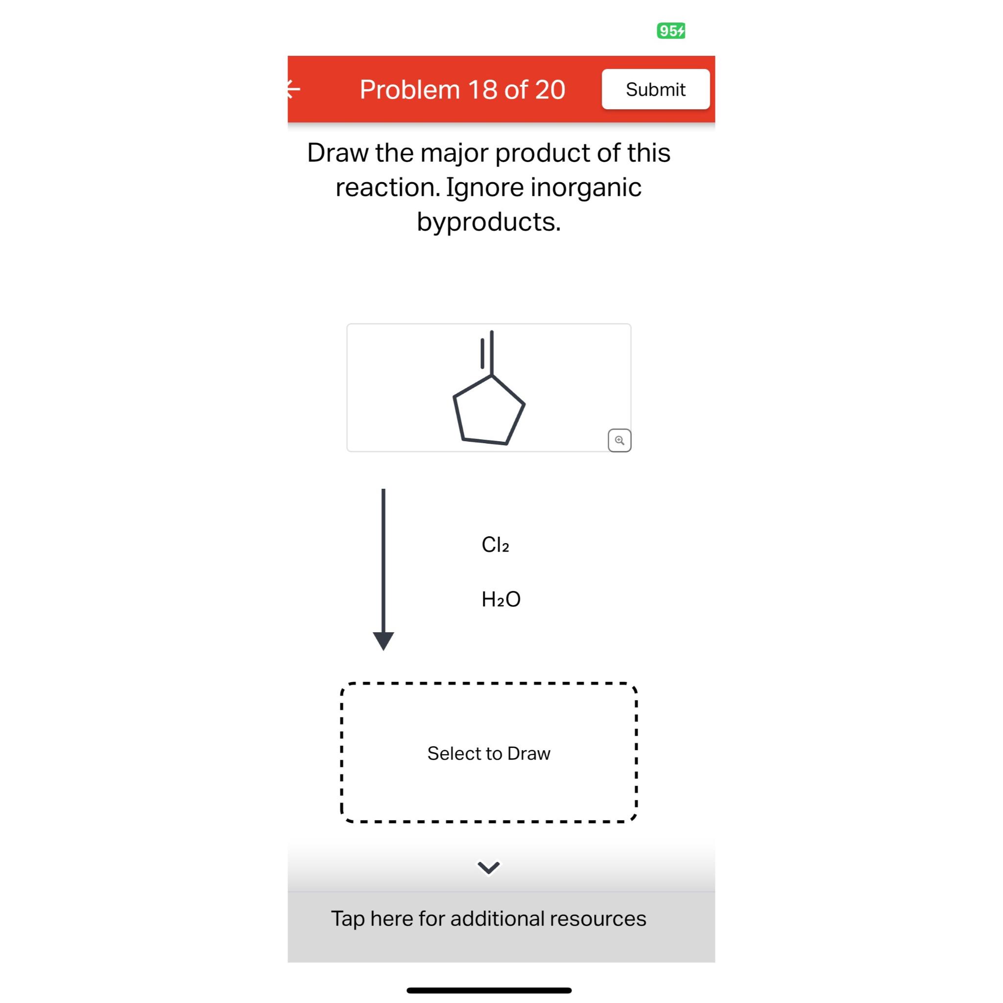 Solved 954Problem 18 ﻿of 20Draw the major product of this | Chegg.com