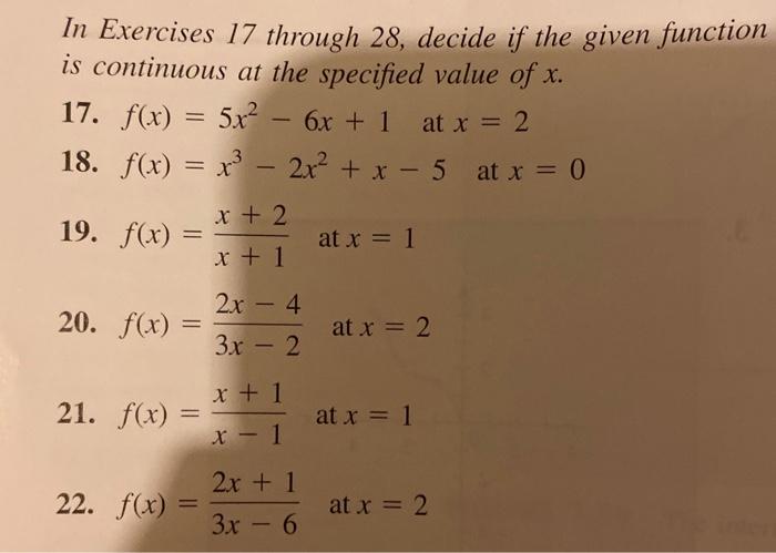 Solved In Exercises 17 through 28, decide if the given | Chegg.com