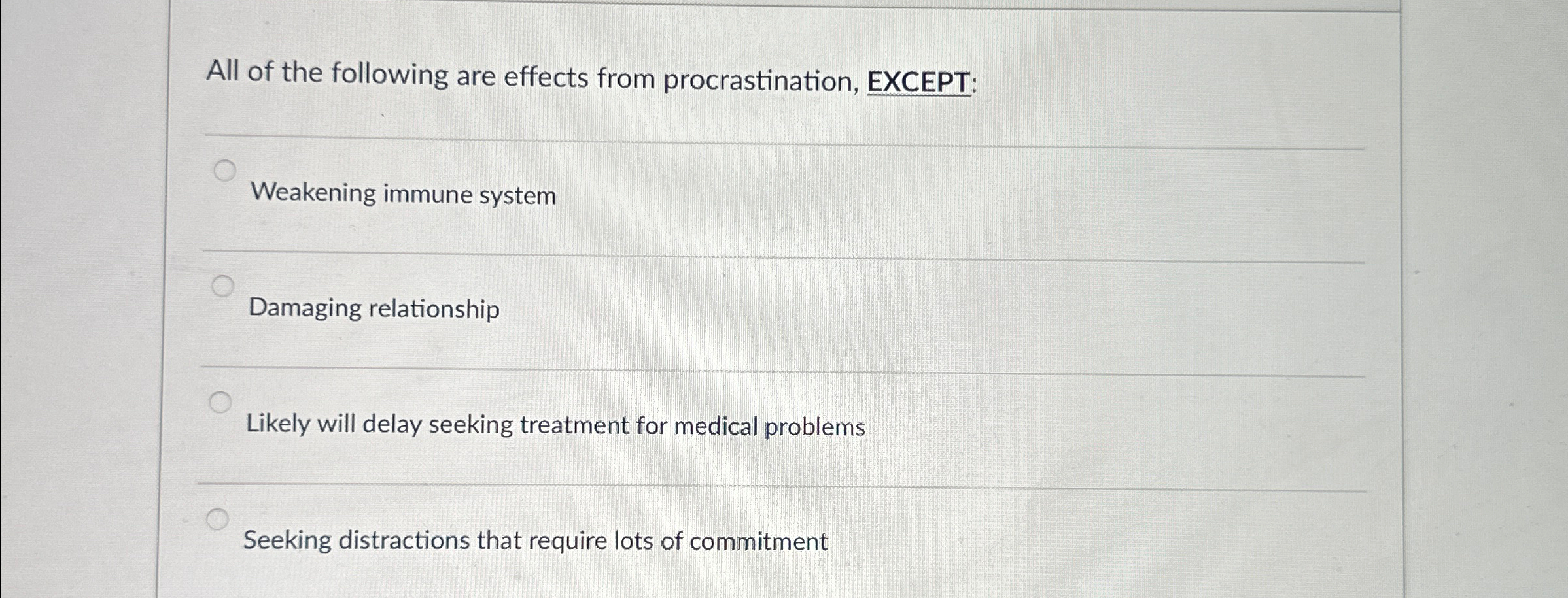 Solved All of the following are effects from | Chegg.com