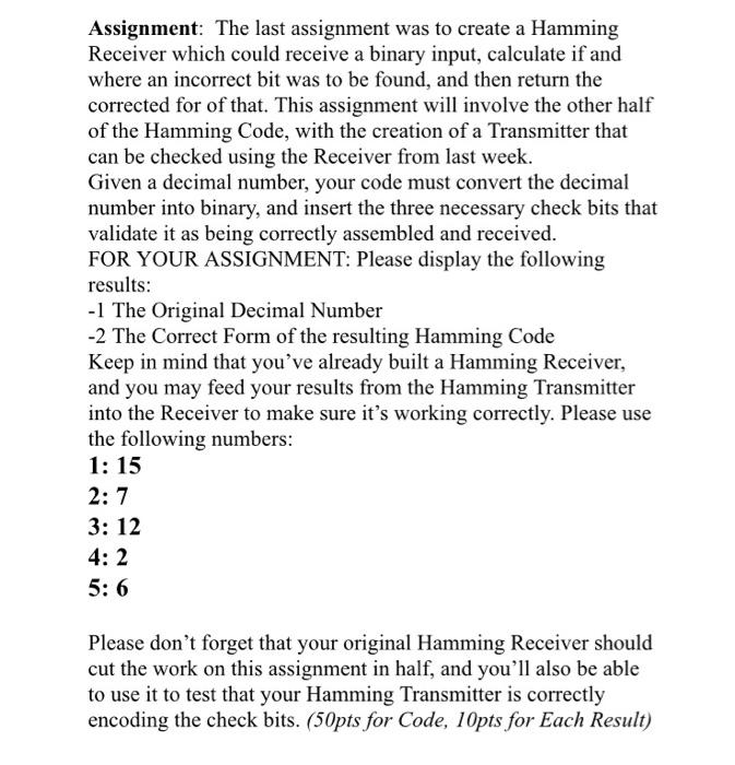 Solved Assignment: The last assignment was to create a | Chegg.com