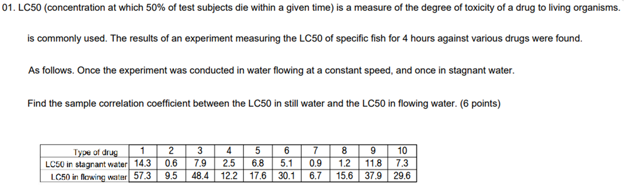 Solved Find the sample correlation coefficient between the | Chegg.com