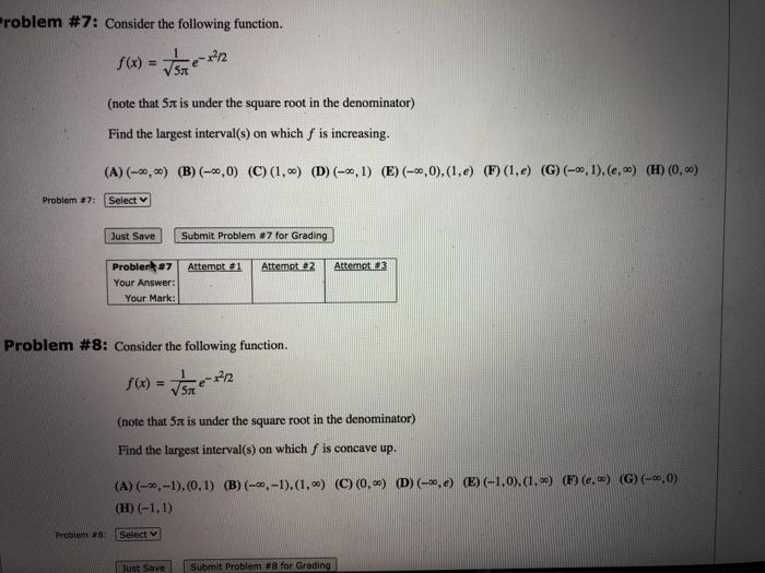Solved Problem #7: Consider the following function. f(x) | Chegg.com