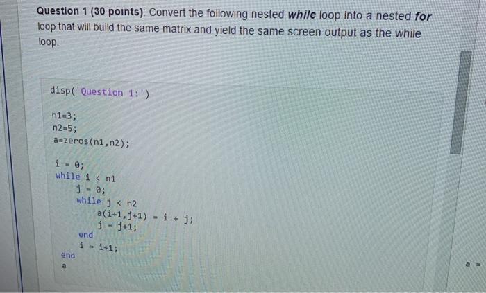 Solved Question 1 (30 points): Convert the following nested | Chegg.com