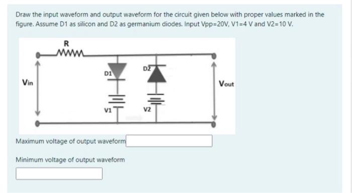 Solved Draw the input waveform and output waveform for the | Chegg.com