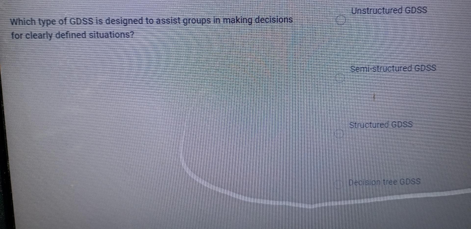 Solved Unstructured GDSSWhich type of GDSS is designed to | Chegg.com