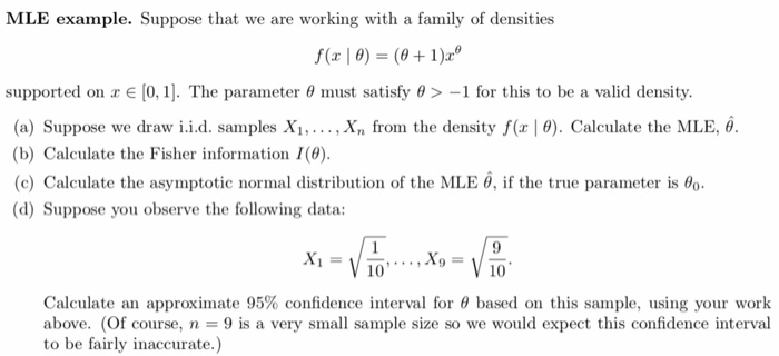 Solved MLE example. Suppose that we are working with a | Chegg.com