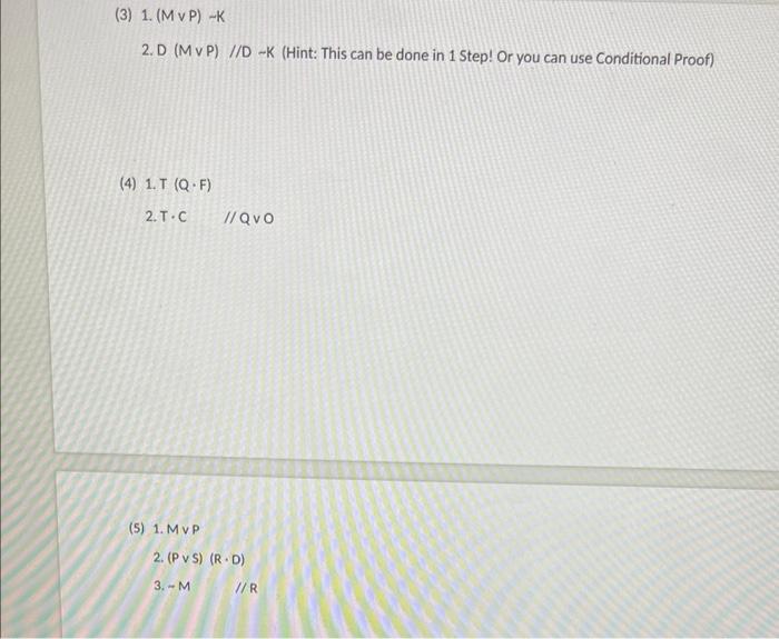 Compete proofs using rules of inference. Partial | Chegg.com