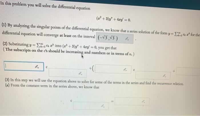 Solved In this problem you will solve the differential | Chegg.com