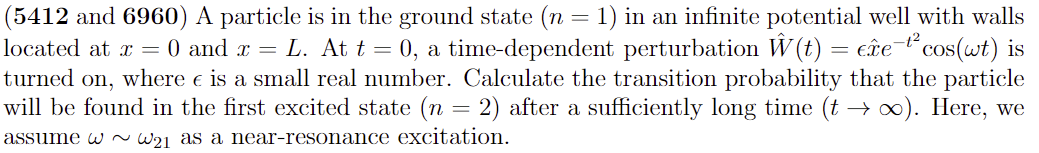 Solved A particle is in the ground state (n=1) ﻿in an | Chegg.com