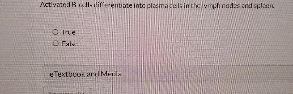 Solved Activated B-cells differentiate into plasma cells in | Chegg.com