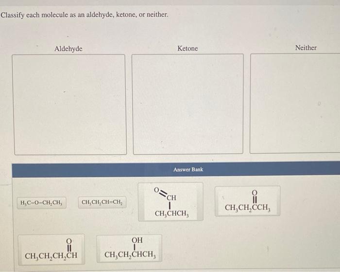 Solved Classify each molecule as an aldehyde, ketone, or | Chegg.com