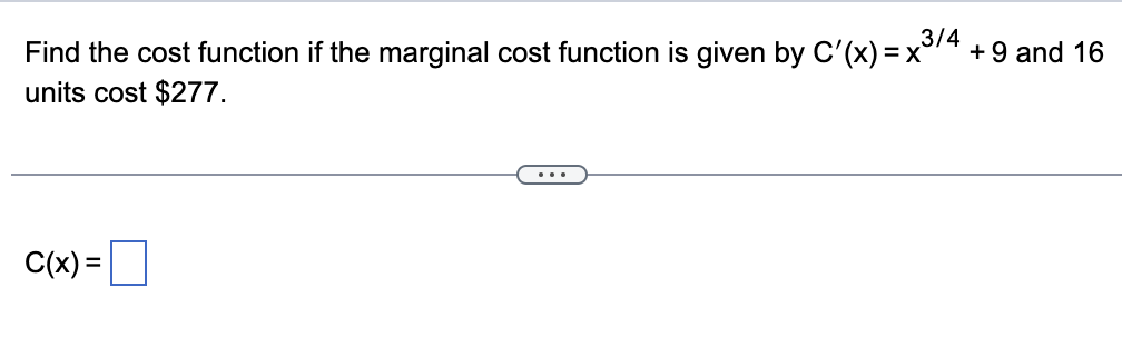 Solved Find the cost function if the marginal cost function | Chegg.com