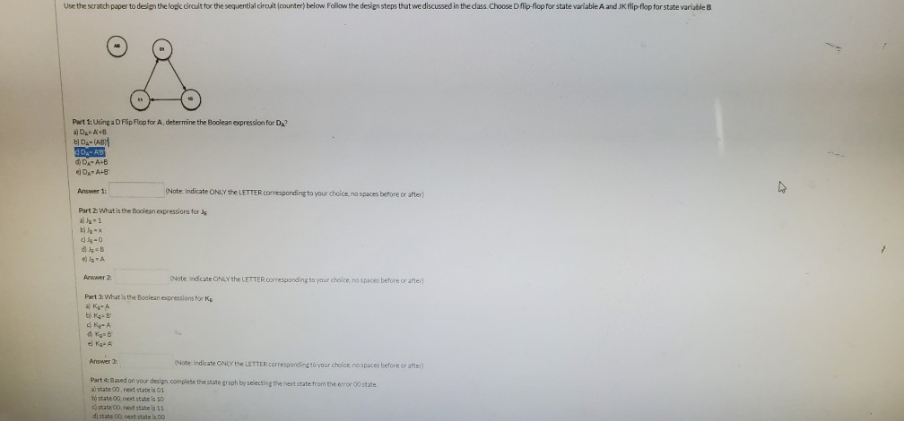 Use the scratch paper to design the logic circuit for | Chegg.com