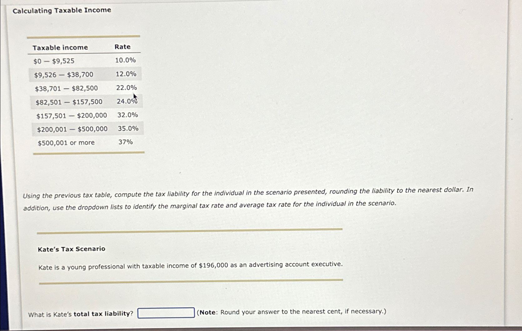 Solved Calculating Taxable Income\table[[Taxable | Chegg.com