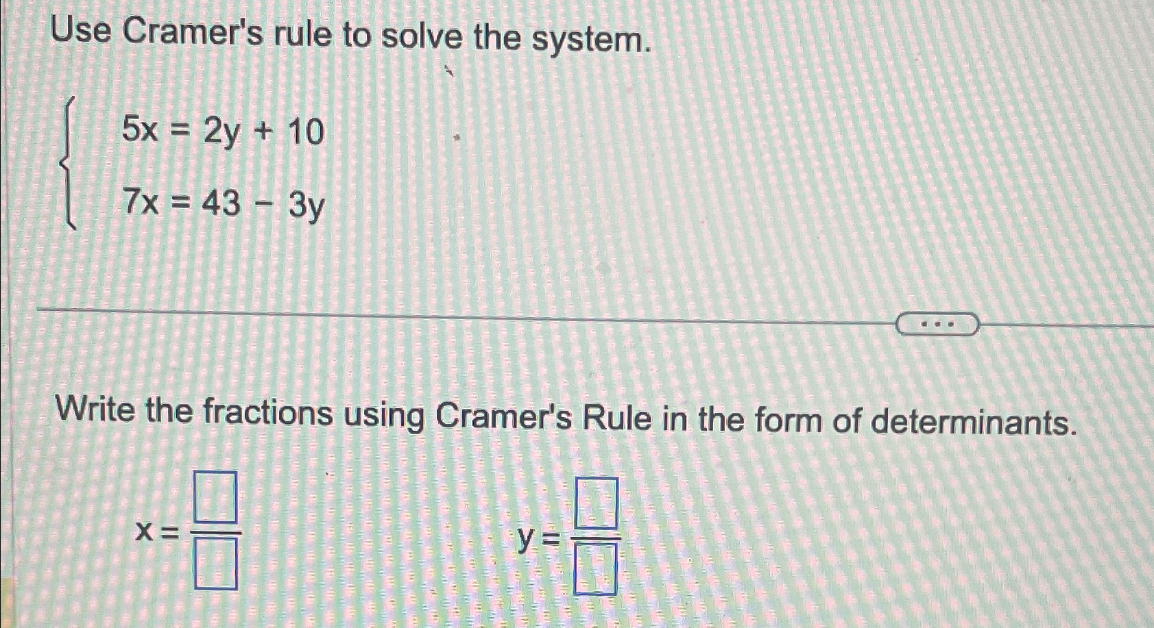 Solved Use Cramer's rule to solve the | Chegg.com